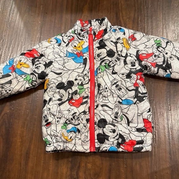 Disney | Jackets & Coats | Disney Mickey Mouse Kids Puffer Jacket Gray ...